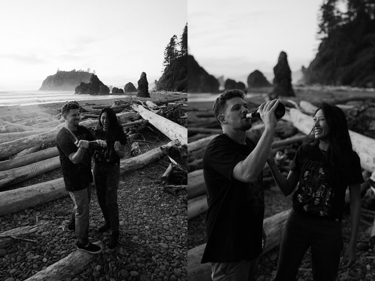Ruby Beach Washington Coast Engagement - venturetoelope.com